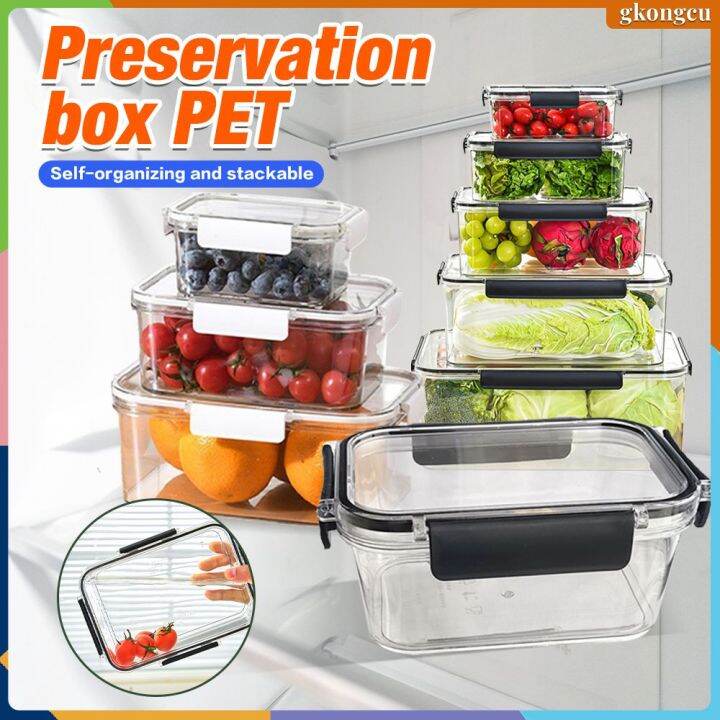 PET Transparent Food Preservation Box Refrigerator Sealed Fresh-keeping ...