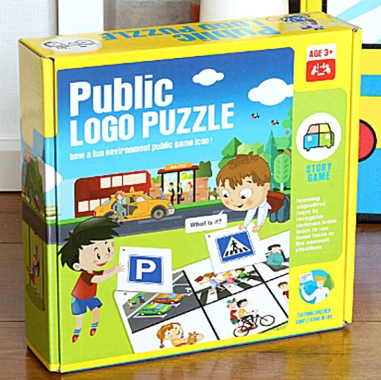 Public Logo Puzzle Children Learning Problem Solving Board Game ...