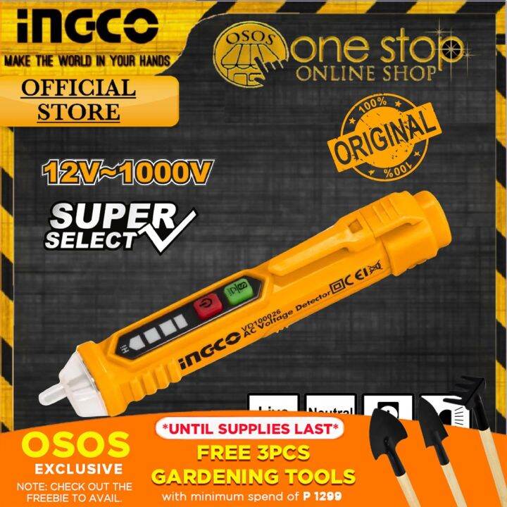 Ingco Original Non-Contact AC Power Test Voltage Detector 12V~1000V ...