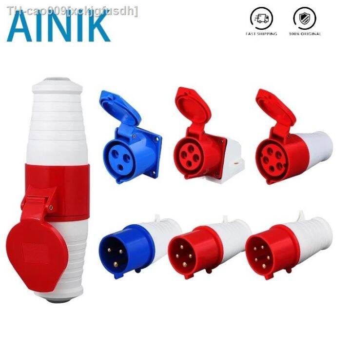 Industrial Plug and Socket 5pin 3core 3P/4P/5P Electrical Connector 16A 32A IP44 Wall Mounted ...