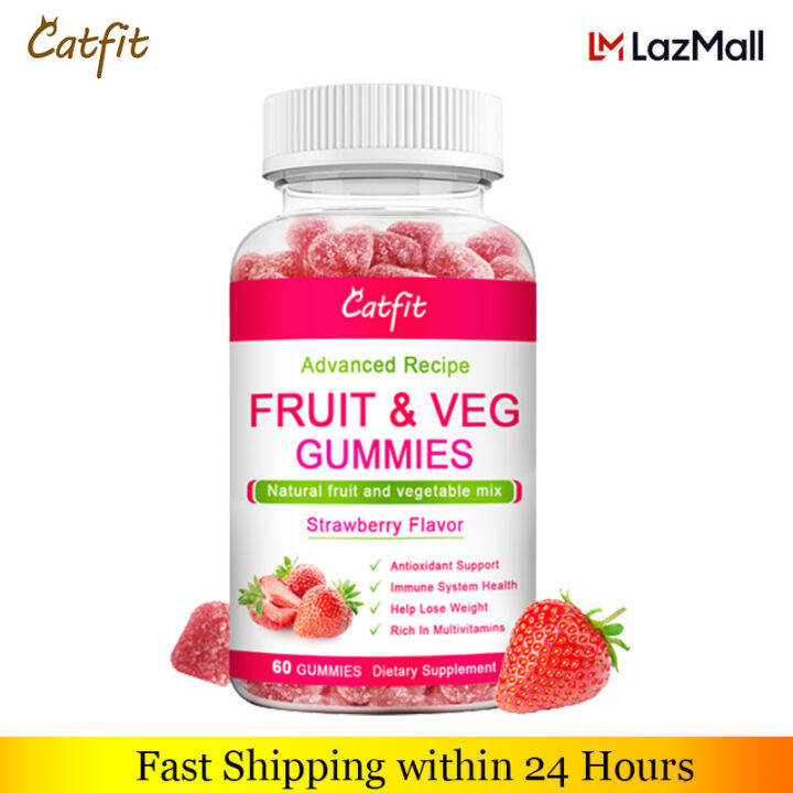 CatFit Compound Fruit and Vegetable Gummy Strawberry Flavor Multi ...