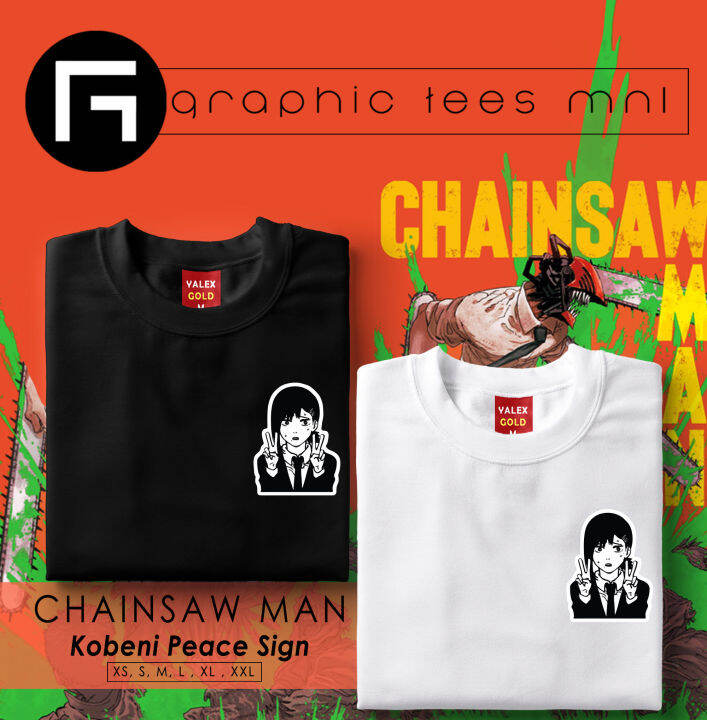 Graphic Tees Mnl Gtm Chainsaw Man Kobeni Peace Sign Customized Shirt