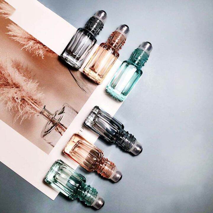 ICE Colorful Empty Bottles Refillable Bottles Rolling Glass bottle Oil ...