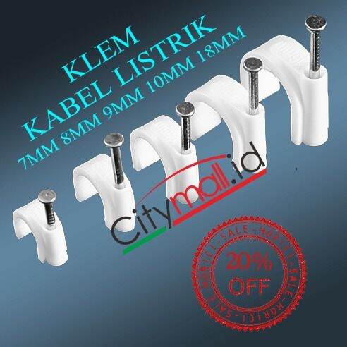 KLEM KABEL LISTRIK PLASTIK WARNA PUTIH + PAKU BETON ANTI KARAT UKURAN ...