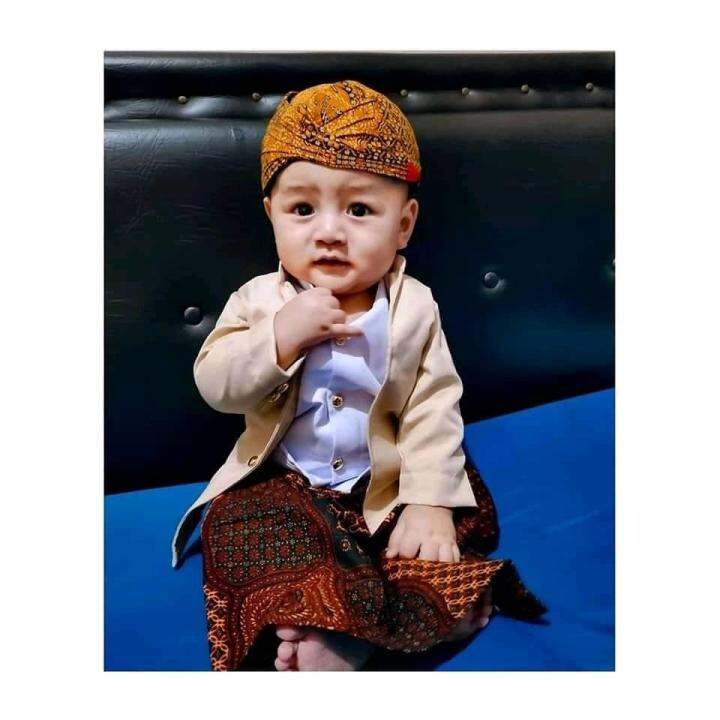 beskap ovj bayi/beskap newborn warna cream/baju beskap bayi/kostum foto ...