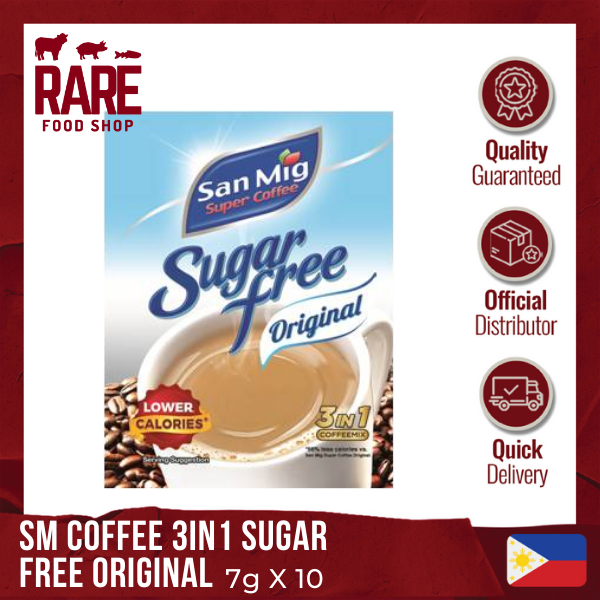 SAN MIGUEL COFFEE 3IN1 SUGAR FREE ORIGINAL 7G (10PCS) | Lazada PH