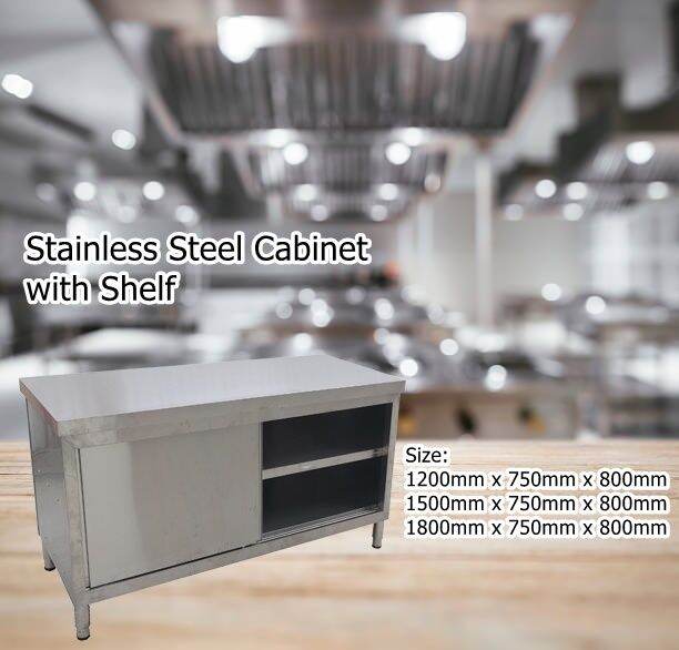 STAINLESS STEEL KITCHEN CABINET WITH SHELF 1800mm x 750mm x 800mm | Lazada
