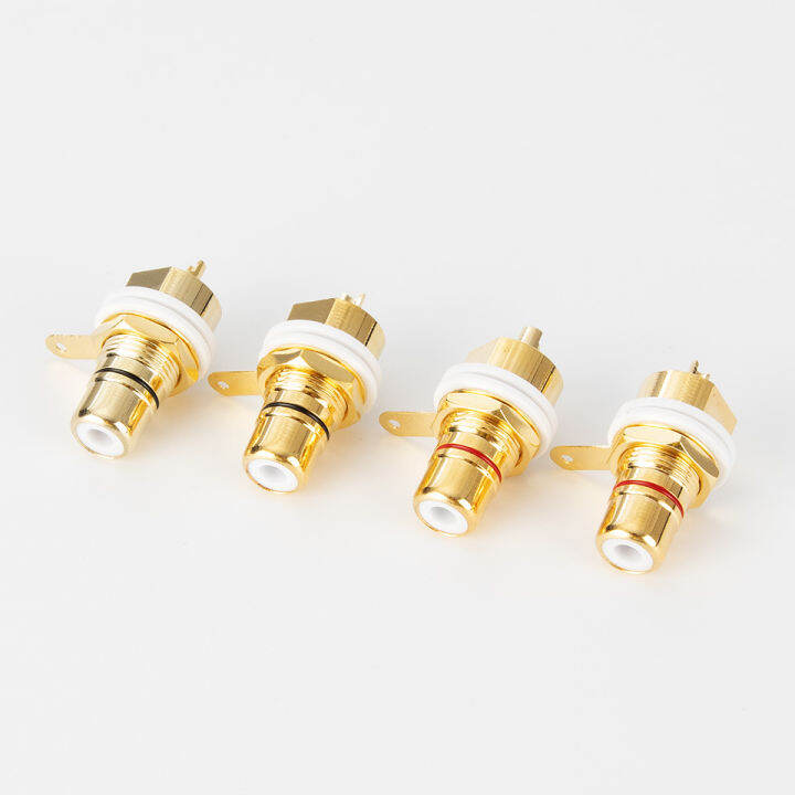 {-}Pure copper HiFi Plug Connector RCA Audio Connector Female Socket ...
