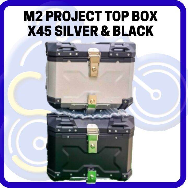 M2 PROJECT TOP BOX ALUMINIUM X45 RIDE MOTORCYCLE BOX 45 LITRE READY STOCK BOX | Lazada
