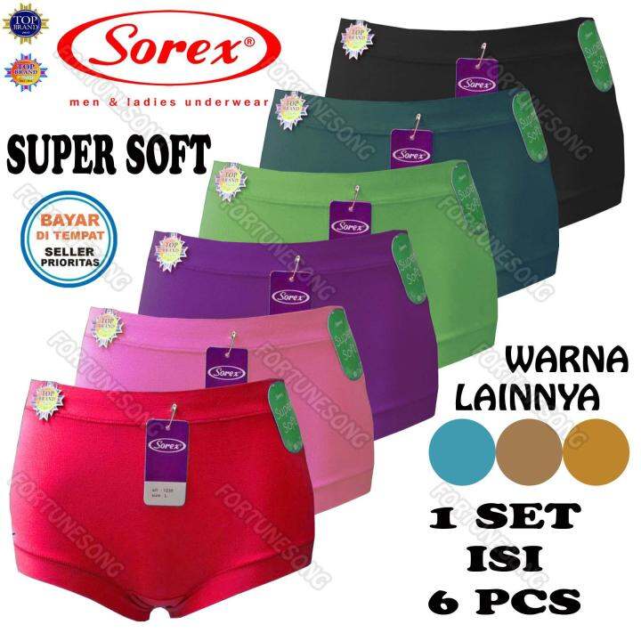 SOREX - 6 Pcs Celana Dalam Wanita Sorex Super Soft art 1238 | Lazada Indonesia