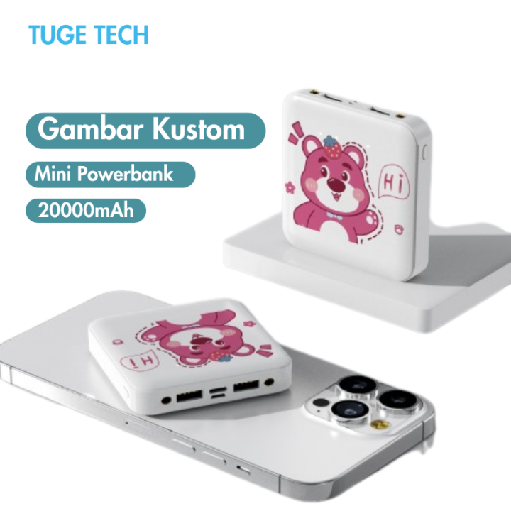 Tuge Tech Powerbank Mini Kustom beruang stroberi lucu Power Bank ...