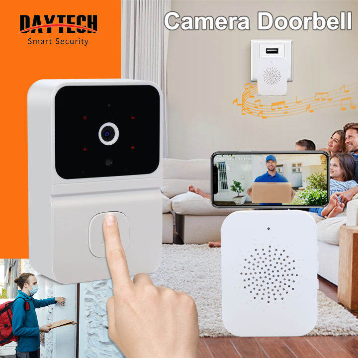 DAYTECH 【IR Night Vision】Tuya กริ่งหน้าประตูไร้สายอัจฉริยะไร้สาย,กริ่งหน้าประตูความละเอียดสูง ...