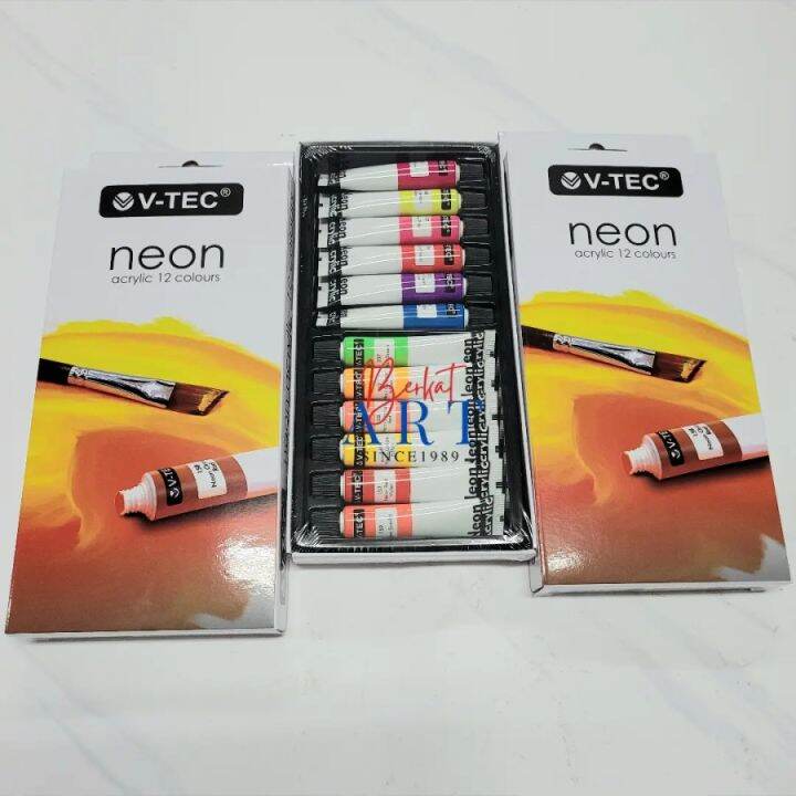 VTEC Acrylic Colour Neon / Cat Akrilik Neon 12 Warna V-TEC | Lazada ...