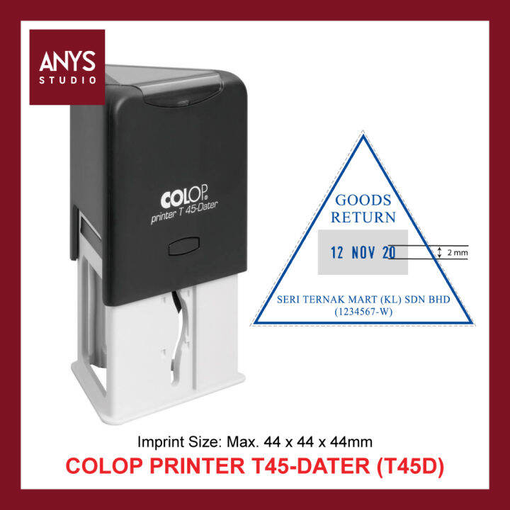 [Custom Made] COLOP (T45D) Printer T45 Dater Self Inking Stamp | Lazada