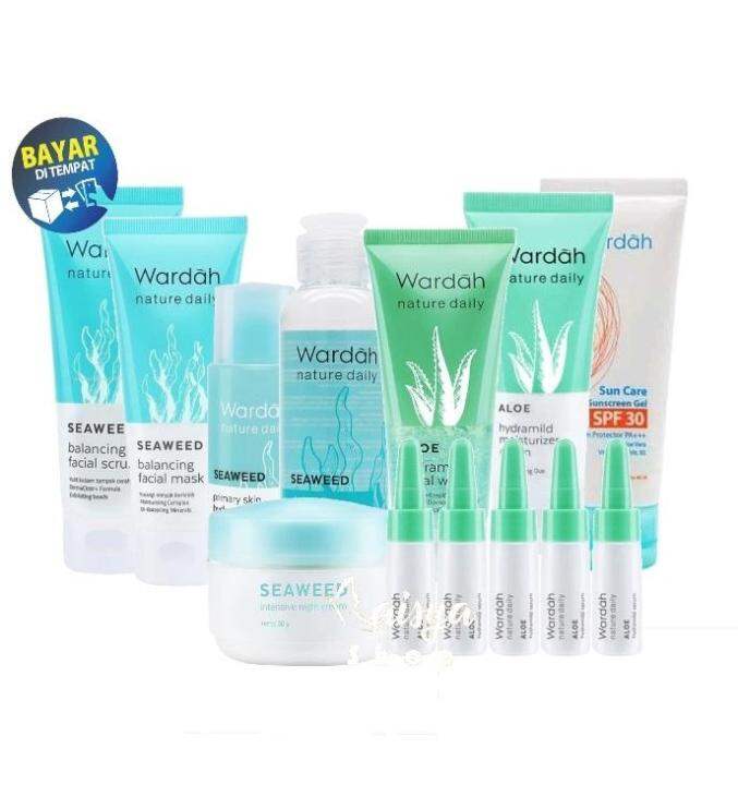 Wardah Paket Nature Daily Series 9 Pcs Untuk Kulit Normal Dan Kering ...