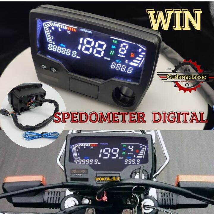 Speedometer Win Digital Spedo Win100 Dijital Speedo Digital win 100 Km Honda Win Tahun Tua Dan ...