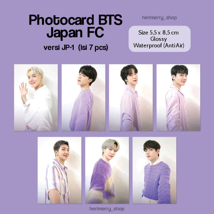 (ISI 7 PCS) Photocard BTS Japan FC Member - Kpop Kartu Foto Member Unofficial Jungkook Jimin Jin ...