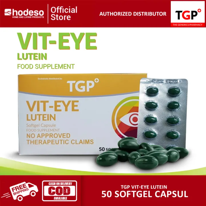 1 Box TGP VIT-EYE Lutein 4.0mg Capsule 50pcs per Box Softgel for Eye ...