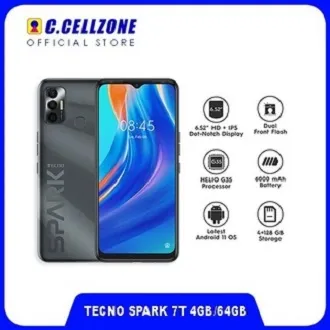 TECNO Spark 7T | 4GB+64GB | 4G/LTE | Helio G35 | 6000mAh | Lazada PH