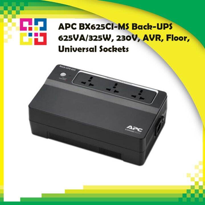 APC BX625CI-MS Back-UPS 625VA/325W, 230V, AVR, Floor, Universal Sockets ...