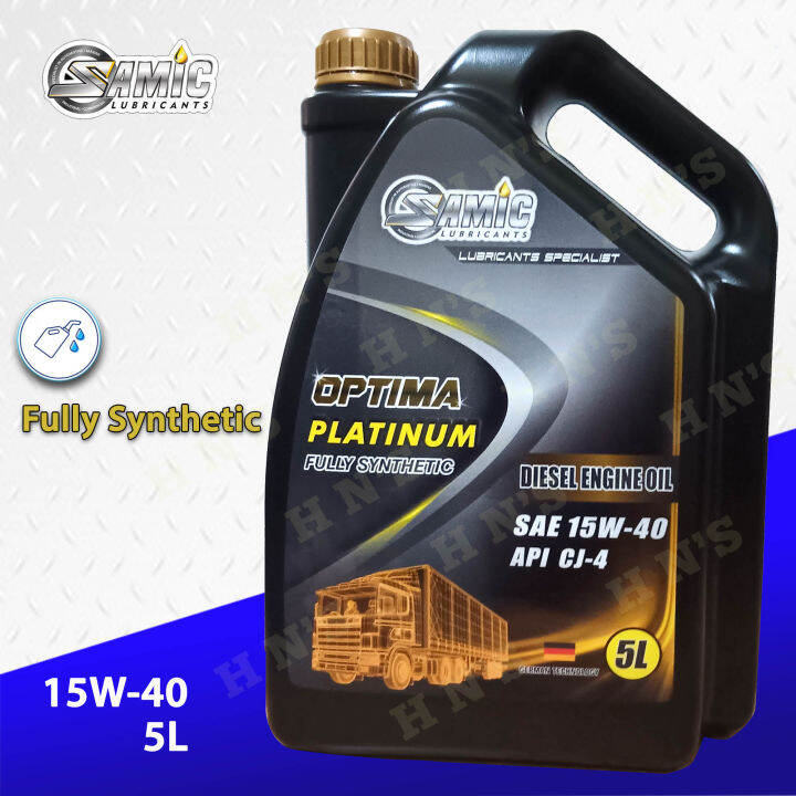 Samic Optima Platinum Full Synthetic 15W-40 API CJ-4 5L ( 5 Liters ...