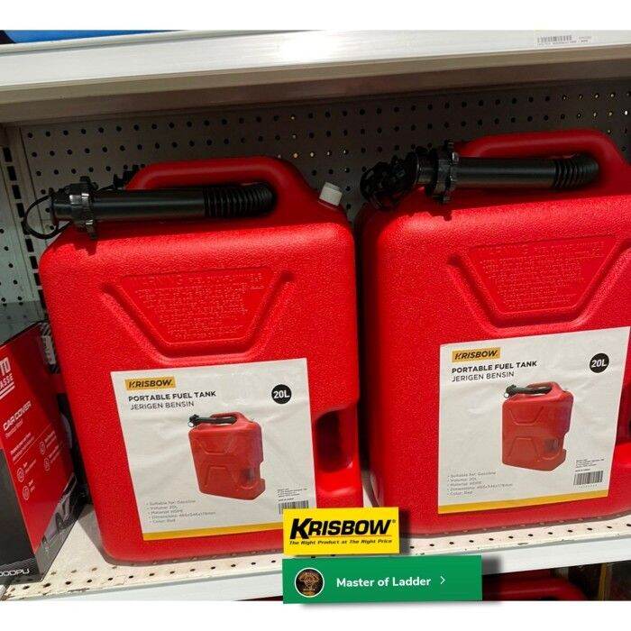 Jerigen Jerry Can BBM Bensin Solar HDPE 20L R - Bahan Bakar - KRISBOW ...