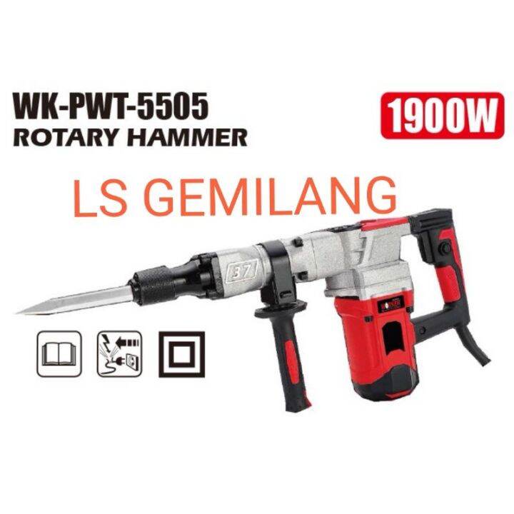 WORKER HEAVY DUTY 1900W Demolition Hammer drill ROTARY HAMMER Elektrik ...