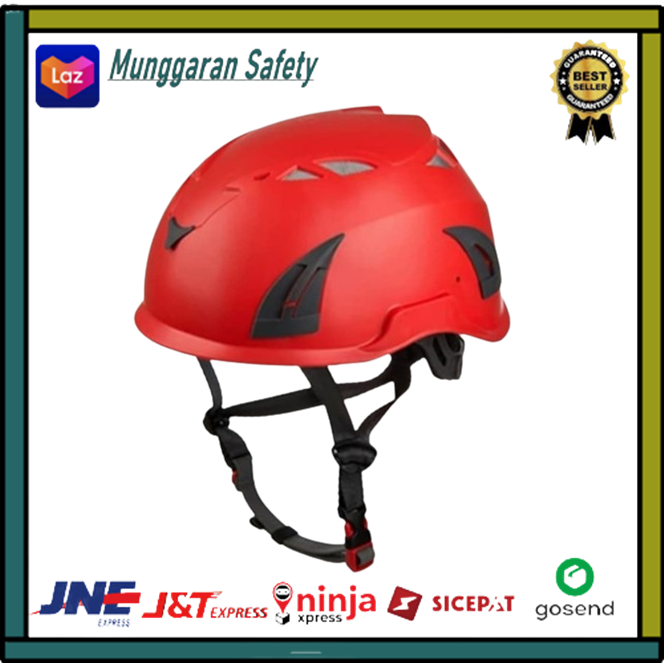 Helm Climbing Ranger Merah Berkulitas - Safety Helmet Climbing Ranger ...