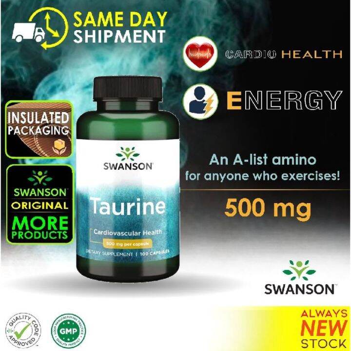 Swanson Premium Taurine 500mg 100 Caps | Lazada PH