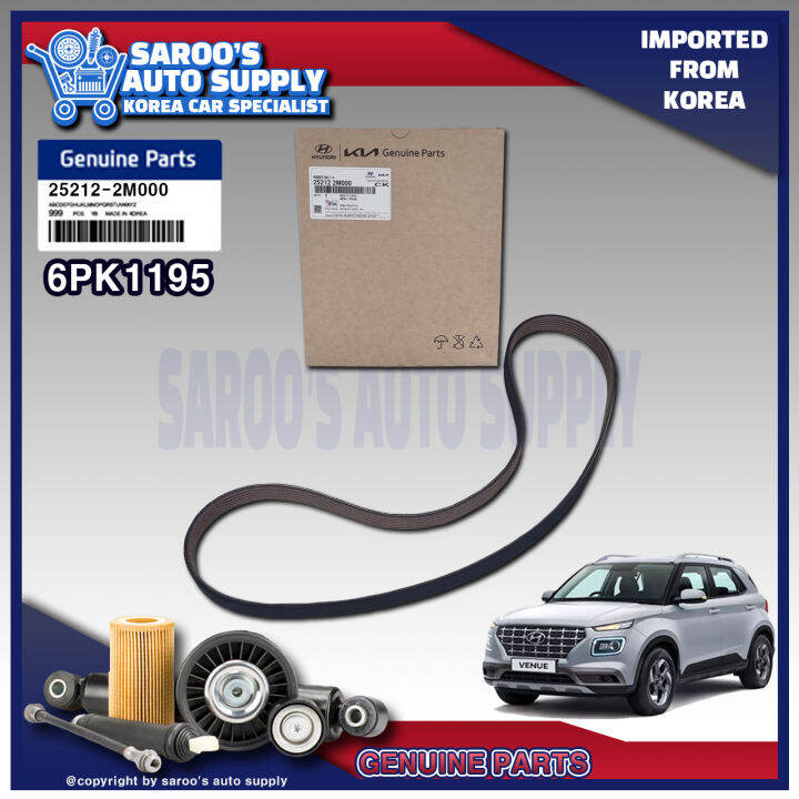 [Genuine] Fan Belt / Drive Belt For Hyundai Venue (19-23) , Original ...