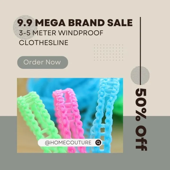 5M/3M Clotheslines Portable Windproof Clothesline for Clothes rope ...