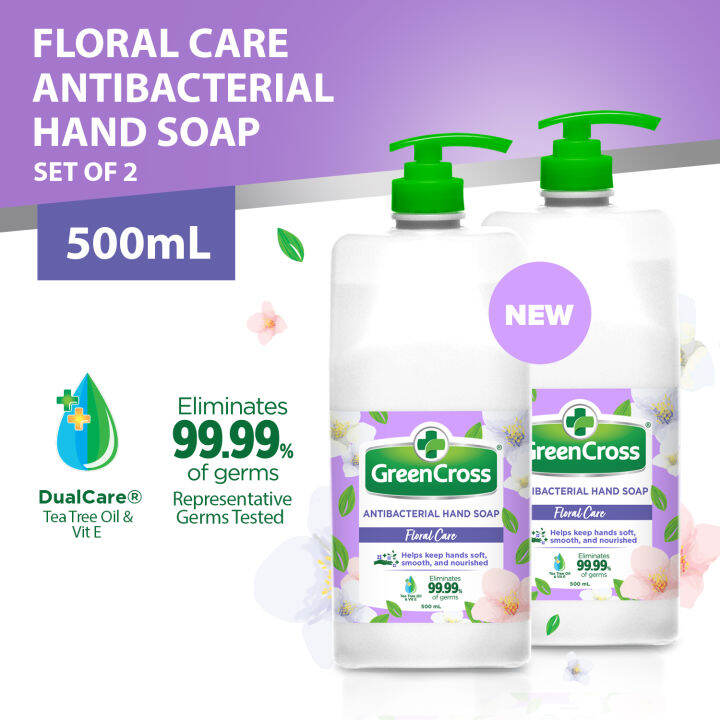 Green Cross Floral Care Antibacterial Hand Soap (500mL) Set of 2 ...