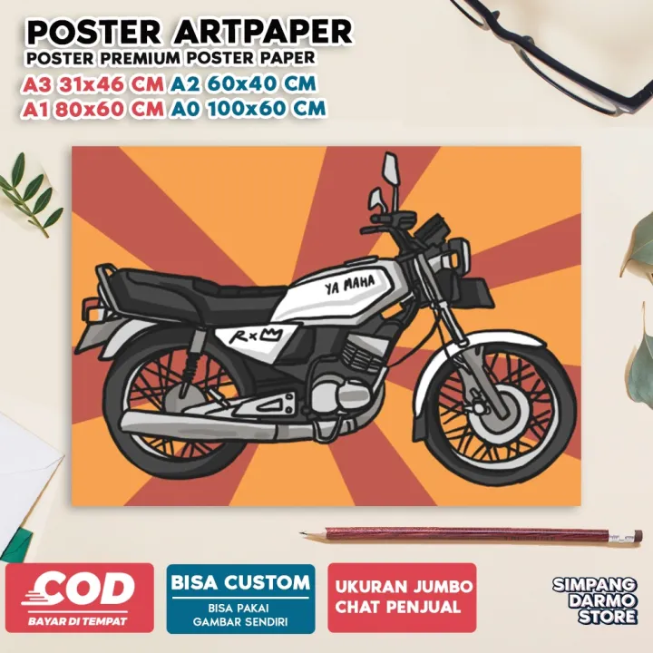 Poster RX KING Motor Preman Foto Motor Jadul Vintage Indonesia Yamaha ...
