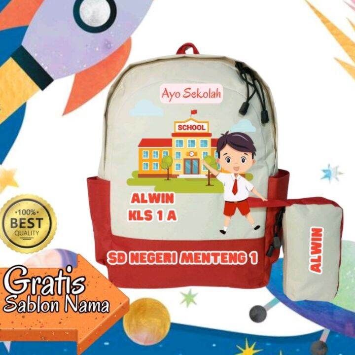 TAS BACKPACK SEKOLAH ANAK TK SD CUSTOME / TAS SEKOLAH ANAK TK SD ...