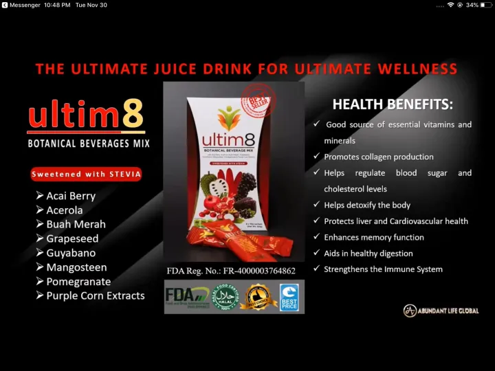 ultim8 Botanical Beverage Mix | Lazada PH