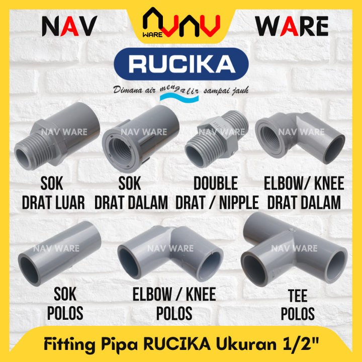 RUCIKA Fitting Pipa PVC AW 1/2 Inci Original - Sok Drat Luar SDL ...
