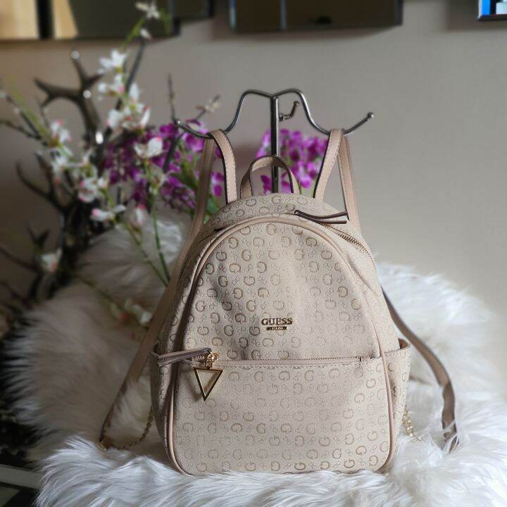 Guess Mayette Logo Debossed Women's Backpack - Beige | Lazada PH