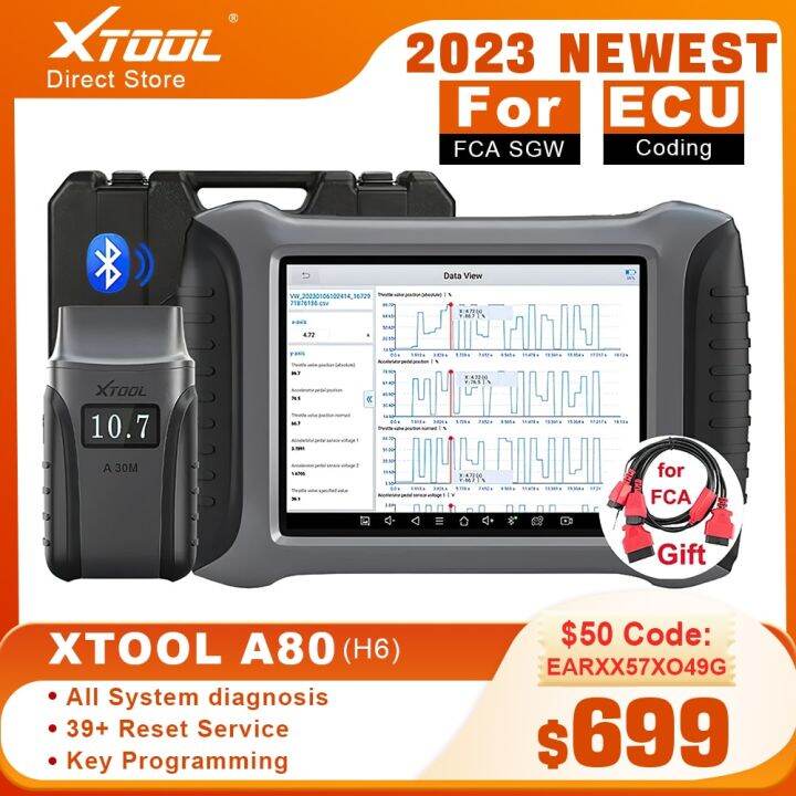 2023 Xtool A80 H6 Automotive Diagnostic Tools Car Obd2 Scanner Auto Professional Full System Ecu