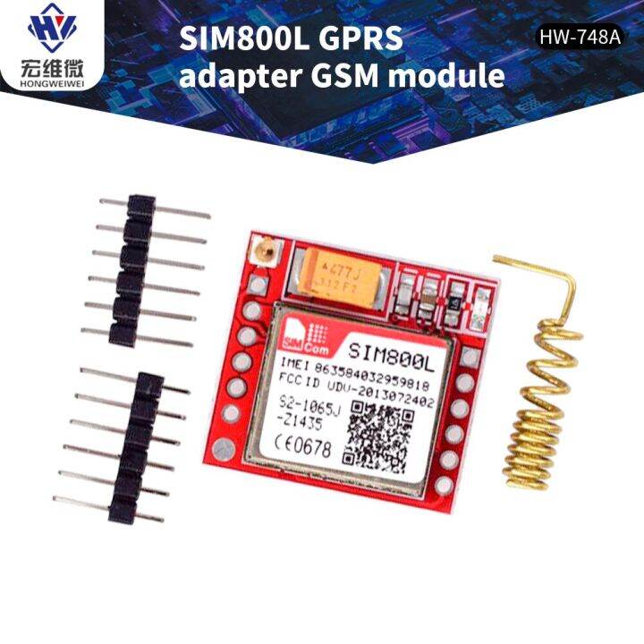 SIM800L with Spring/Antenna Mini GPRS GSM Module Micro SIM Card Core Quad-band TTL Serial Port ...