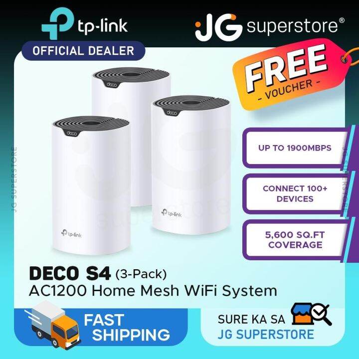 TP-Link Deco S4 (3-Pack) AC1200 Whole Home Mesh Dual Band Wi-Fi System ...