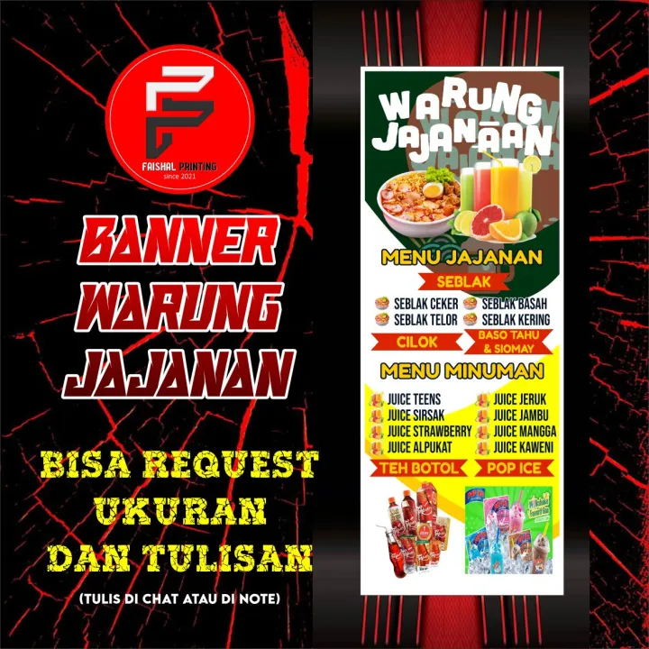 Banner Warung Jajanan / Spanduk Makanan /Spanduk Jajanan Ukuran 60 x ...