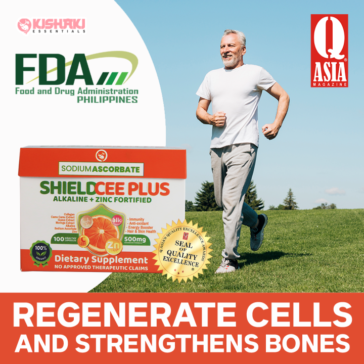 SHIELD CEE PLUS 500 mg Non - Acidic Vitamins with Zinc 100 Capsules ...