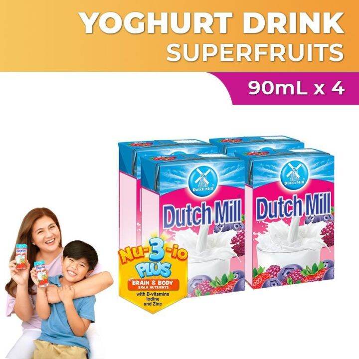 Dutch Mill UHT Yoghurt Drink Superfruits Saverspack with 4 Mixed ...