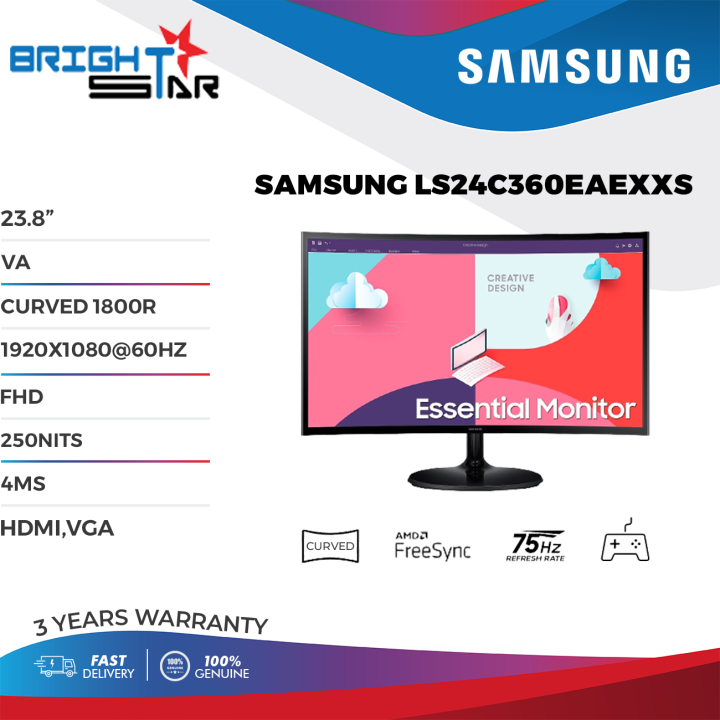 SAMSUNG 24" SAMSUNG LS24C360EAEXXS / 23.5" 1800R CURVED VA / 1920x1080 ...