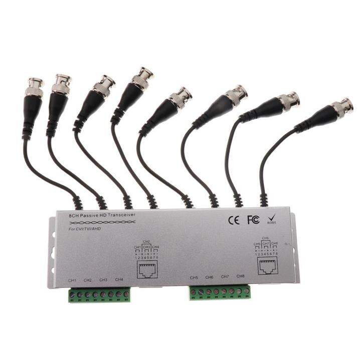 LazaraShop 8 Channel Passive Video Balun Transceiver BNC Male RJ45 CCTV ...