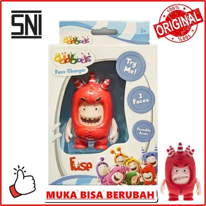 NEW Mainan Anak Oddbods Face Changer Figure Fuse Merah / Bisa Berubah 3 ...
