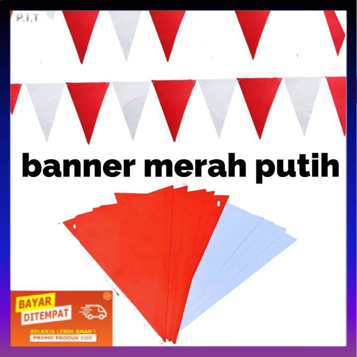 Bendera Merah Putih Segitiga 9 Pcs Ulang Tahun Kemerdekaan Agustus Banner Bunting Flag ...