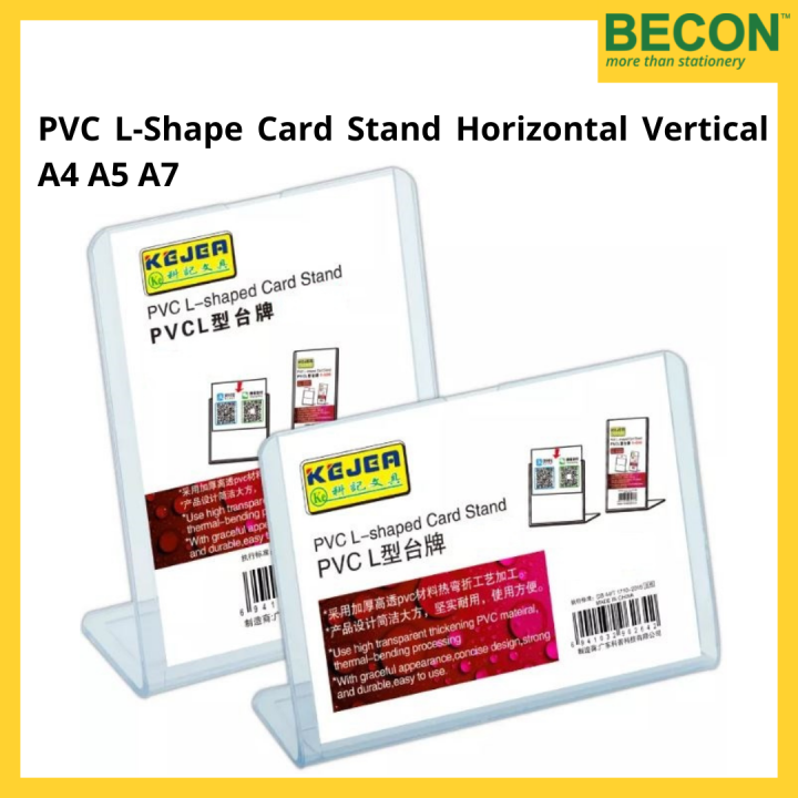 PVC L-Shape Card Stand Horizontal Vertical A4 A5 A7 | Lazada