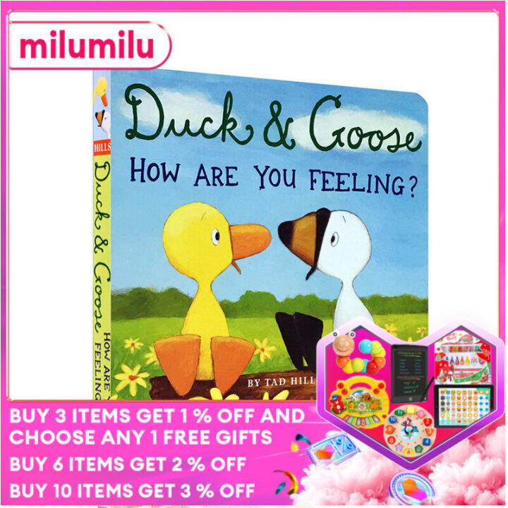 milu Original English Picture Book Duck And Goose, How Are You Feeling ...