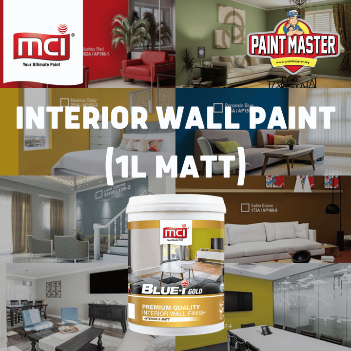 1 Liter / 1L - MCI Paint Blue-I Gold PREMIUM QUALITY Interior Paint ...